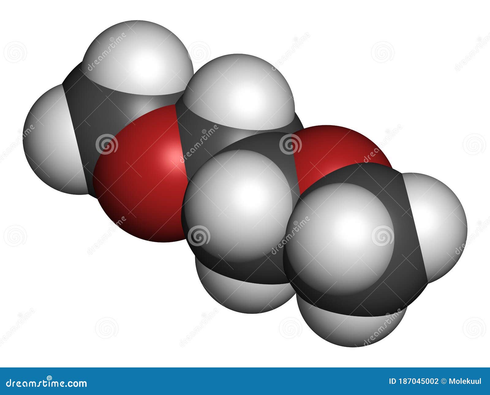 Dimethoxyethane (glyme, Monoglyme, Dimethyl Glycol, DME) Molecule ...