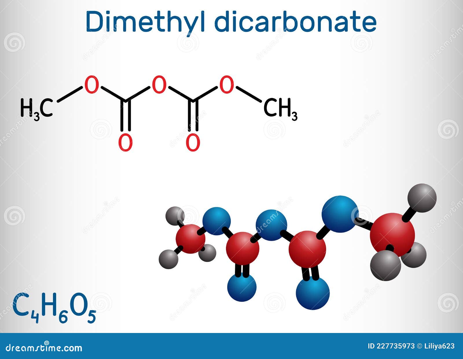 Dimethyl Dicarbonate Molecule, Molecular Structure, Preservative E242 ...