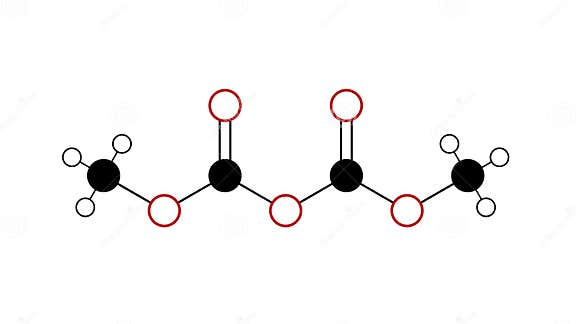Dimethyl Dicarbonate Molecule, Structural Chemical Formula, Ball-and ...
