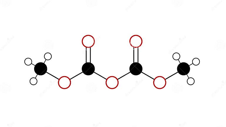 Dimethyl Dicarbonate Molecule, Structural Chemical Formula, Ball-and ...