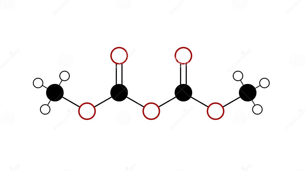 Dimethyl Dicarbonate Molecule, Structural Chemical Formula, Ball-and ...