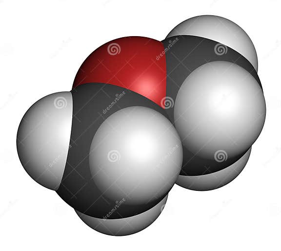 Dimethyl Ether Methoxymethane, DME Molecule. 3D Rendering. Atoms are ...