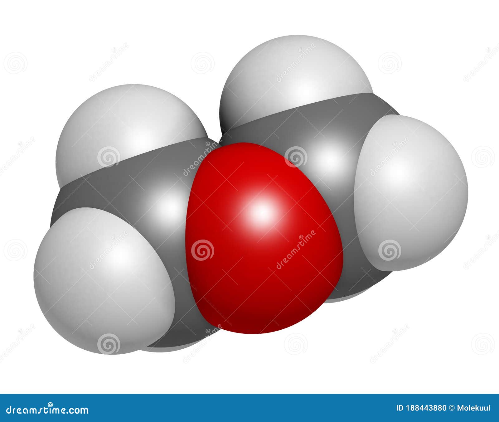 Dimethyl Ether Methoxymethane, DME Molecule. 3D Rendering. Atoms are ...