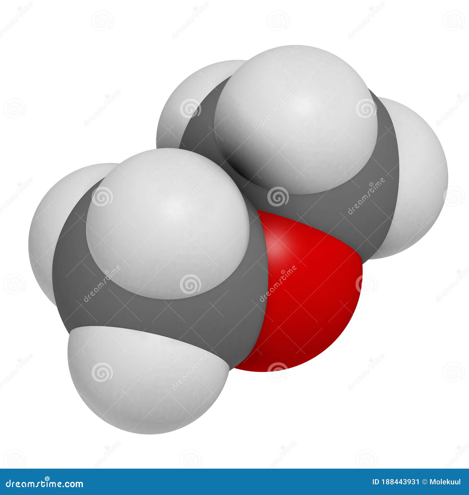 Dimethyl Ether Methoxymethane, DME Molecule. 3D Rendering. Atoms Are ...