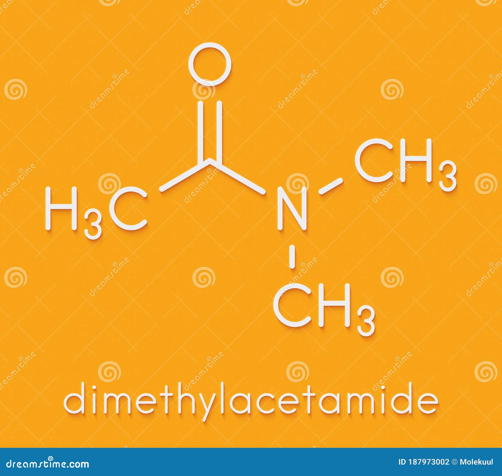 Dimethylacetamide DMAc Chemical Solvent Molecule. Skeletal Formula ...