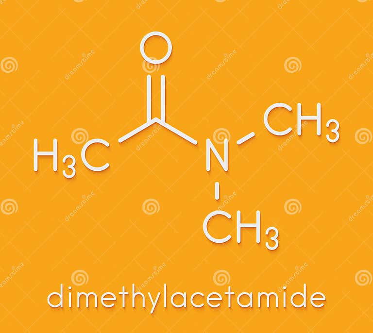 Dimethylacetamide DMAc Chemical Solvent Molecule. Skeletal Formula ...