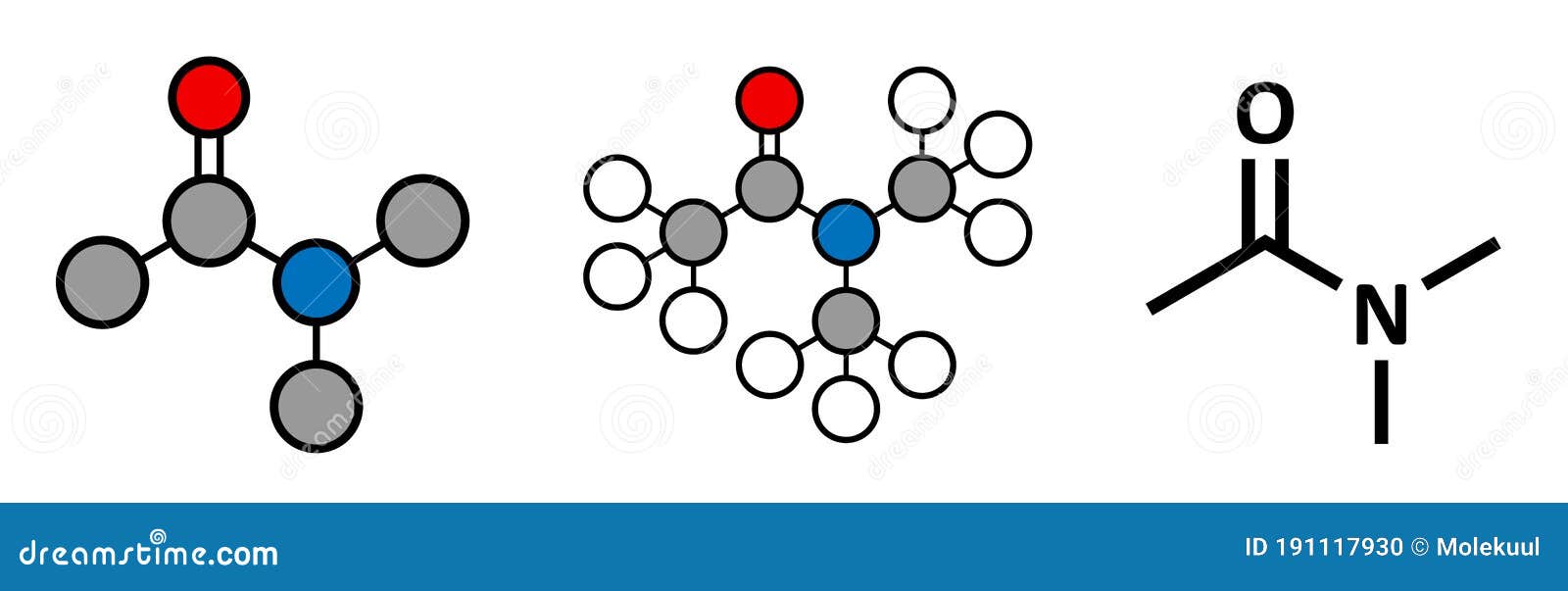 Dimethylacetamide (DMAc) Chemical Solvent Molecule Stock Vector ...