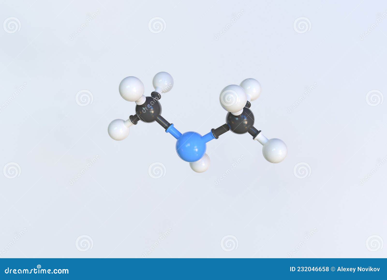 Dimethylamine Molecule Made with Balls, Isolated Molecular Model. 3D ...