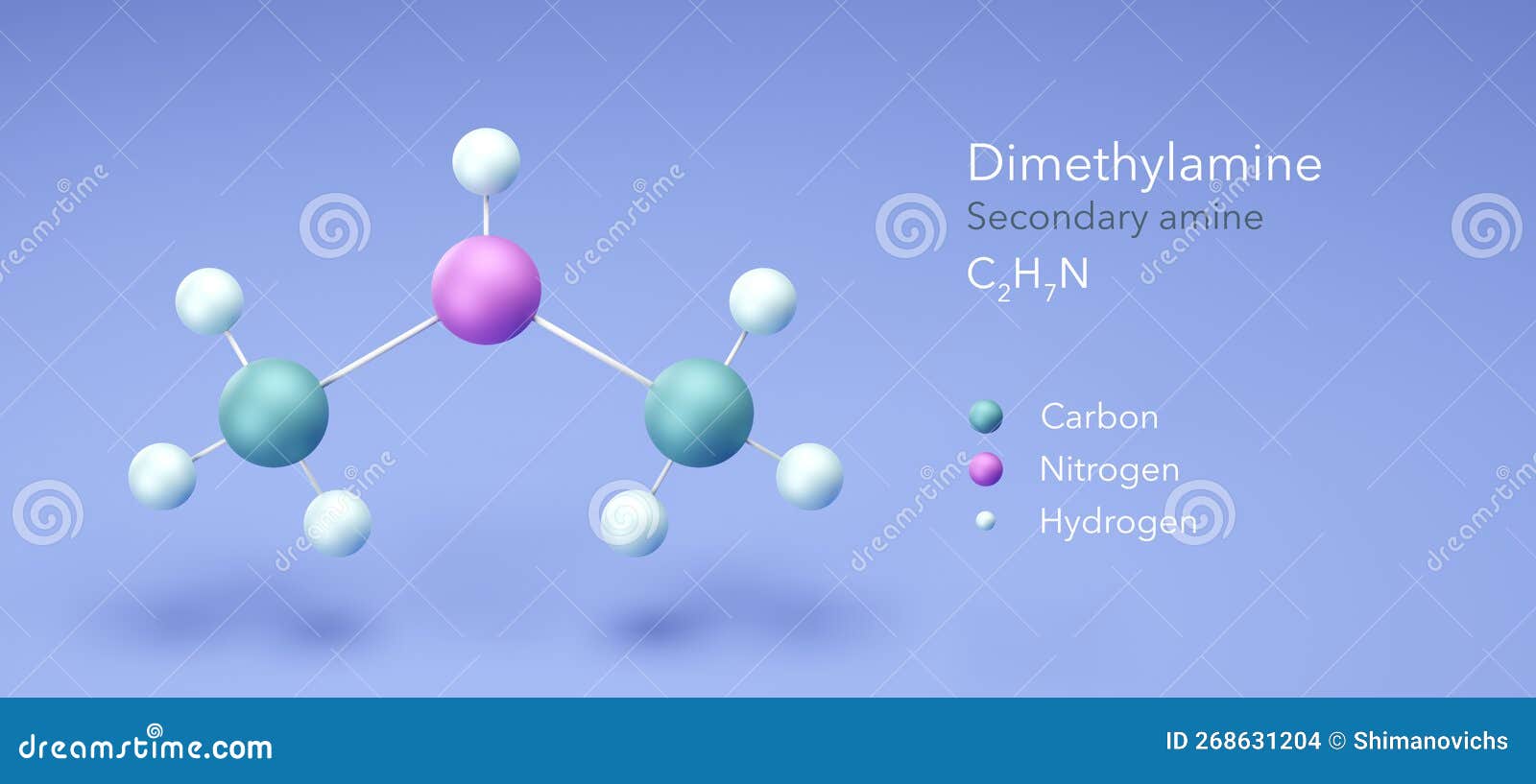 Dimethylamine Molecule, Molecular Structures, Secondary Amine, 3d Model ...