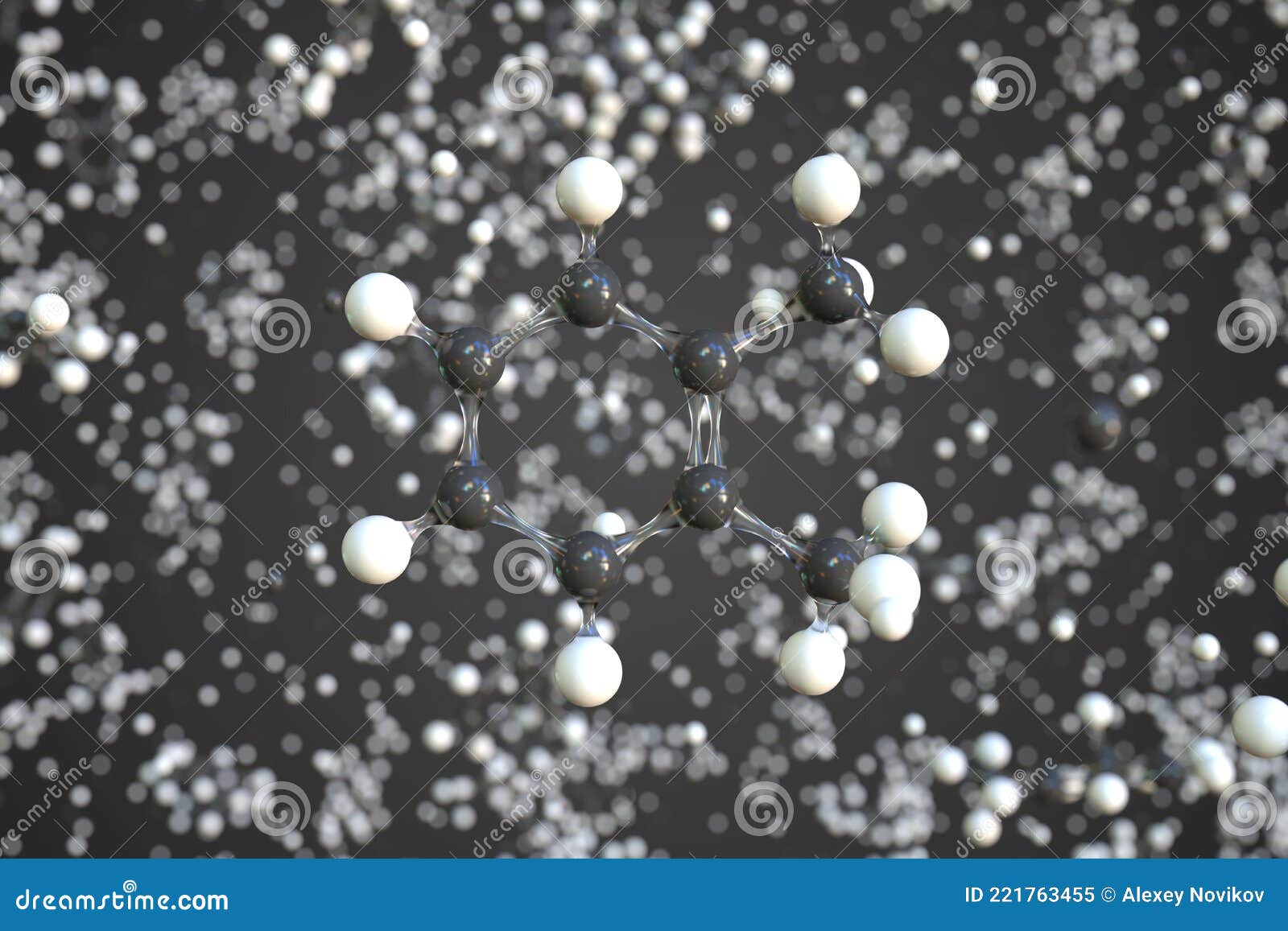 1,2-dimethylbenzene Molecule. Conceptual Molecular Model. Chemical 3d ...