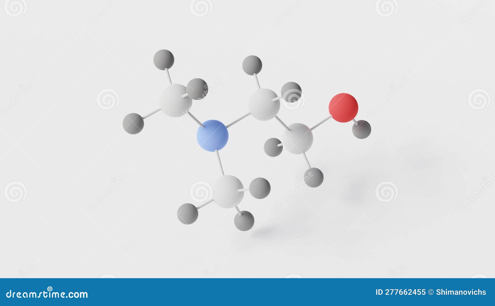 Dimethylethanolamine Molecule 3d, Molecular Structure, Ball and Stick ...
