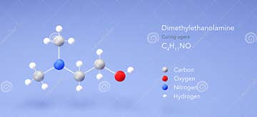 Dimethylethanolamine Molecule, Molecular Structures, Curing Agent, 3d ...
