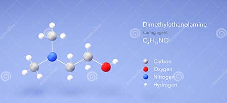 Dimethylethanolamine Molecule, Molecular Structures, Curing Agent, 3d ...