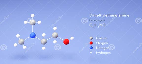Dimethylethanolamine Molecule, Molecular Structures, Curing Agent, 3d ...