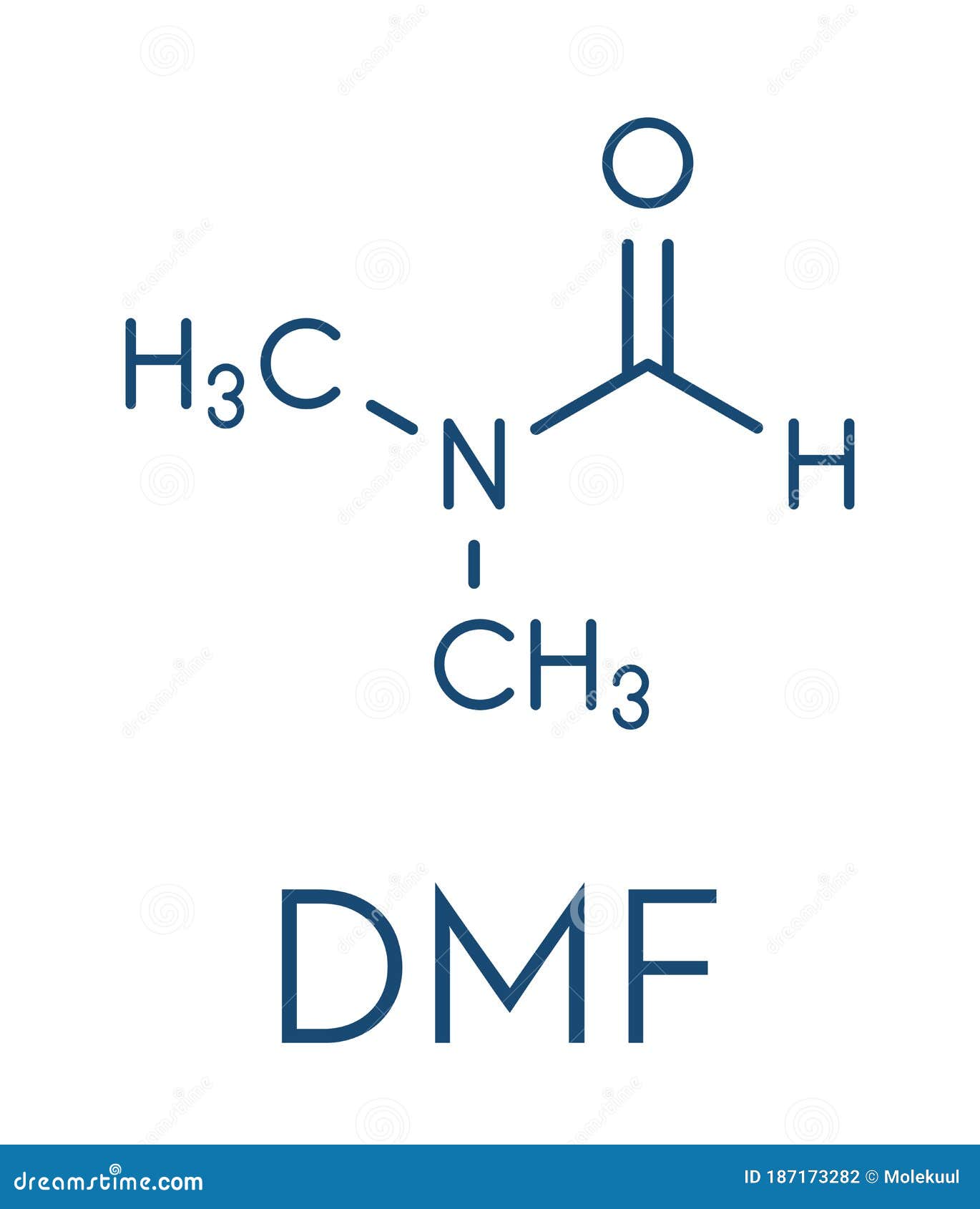 Dimethylformamide DMF Chemical Solvent Molecule. Skeletal Formula ...