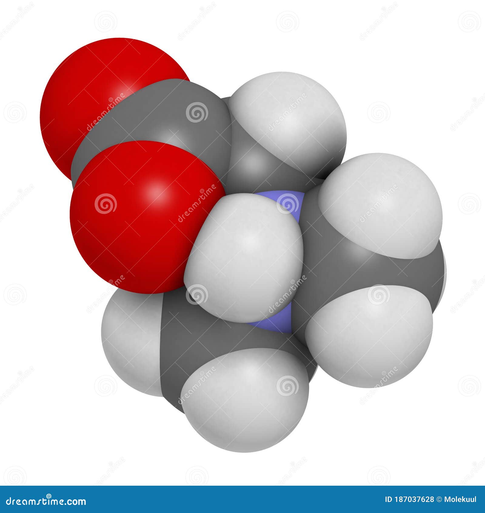 Dimethylglycine (DMG) Molecule. 3D Rendering Stock Illustration ...