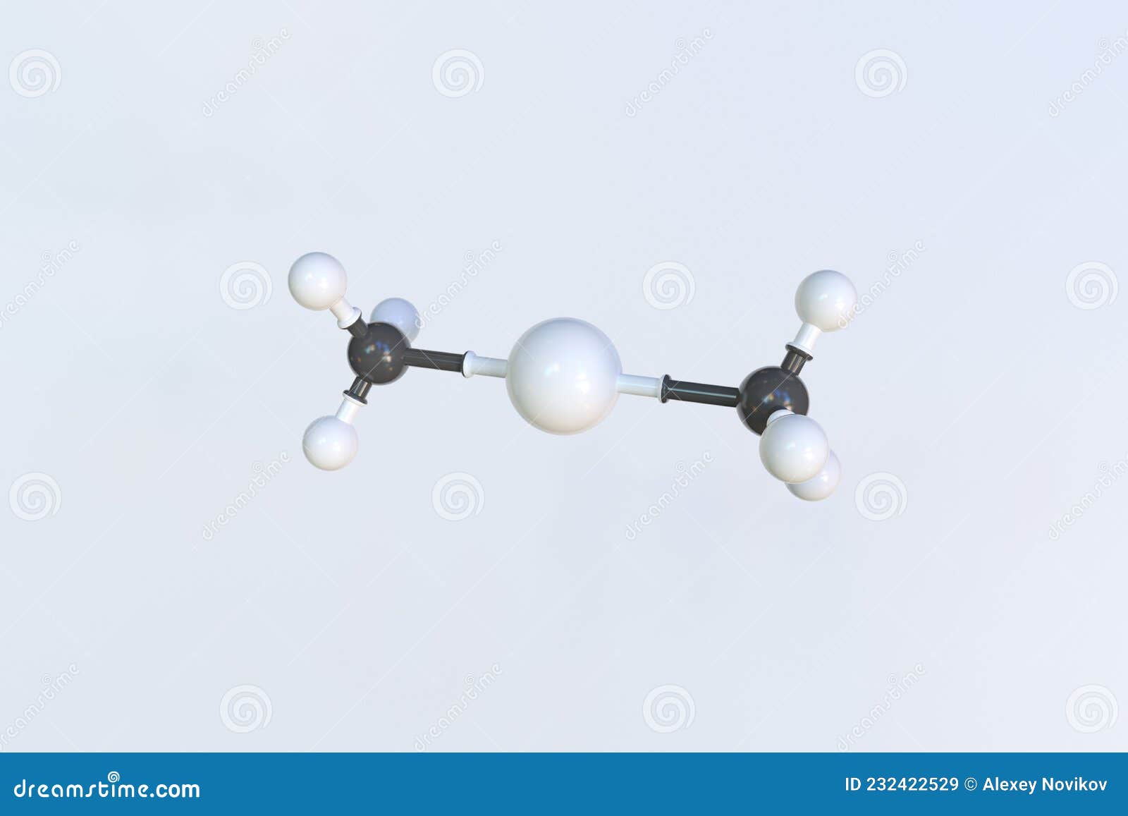 Dimethylmercury Molecule, Isolated Molecular Model. 3D Rendering Stock ...