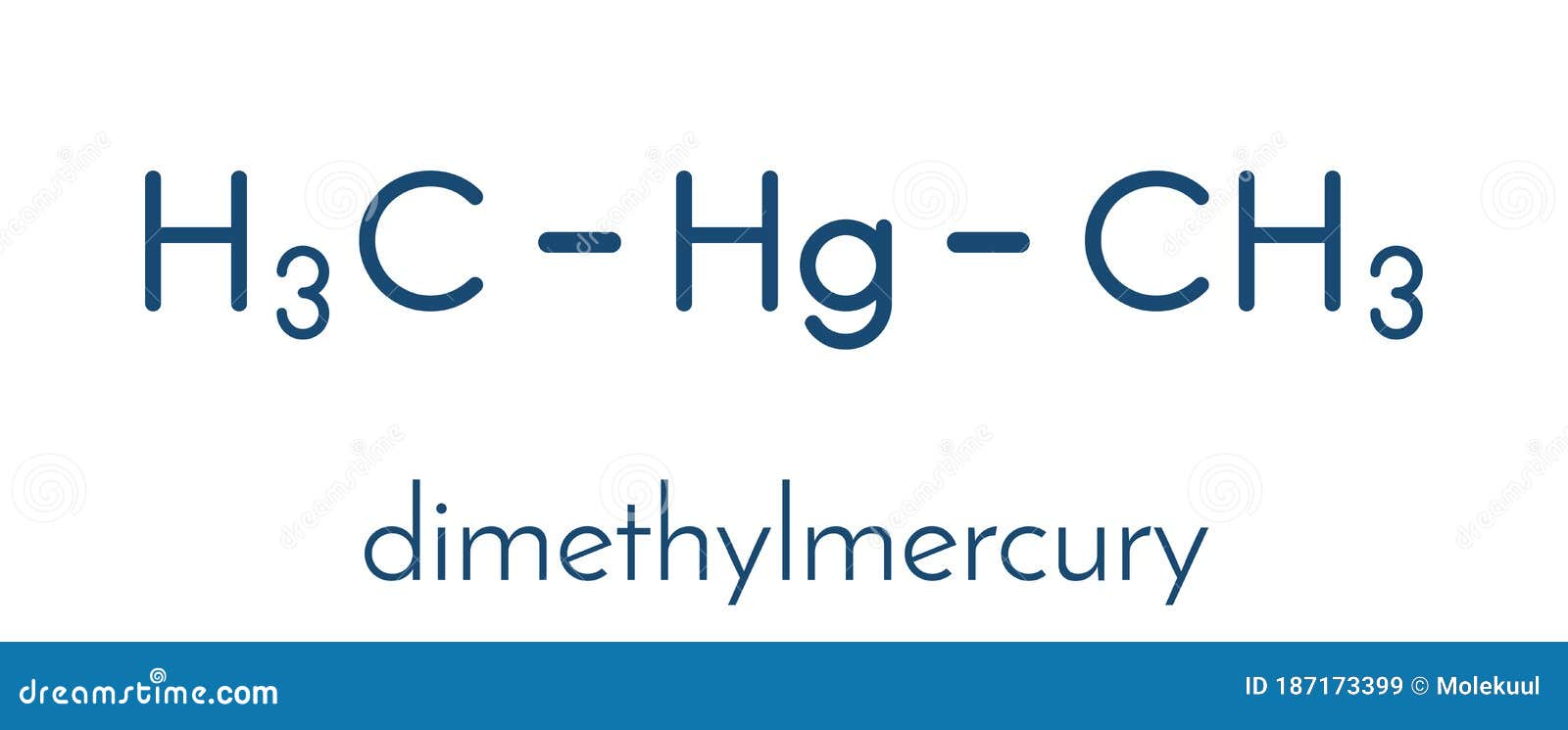 Dimethylmercury Organomercury Compound, Chemical Structure. Skeletal ...