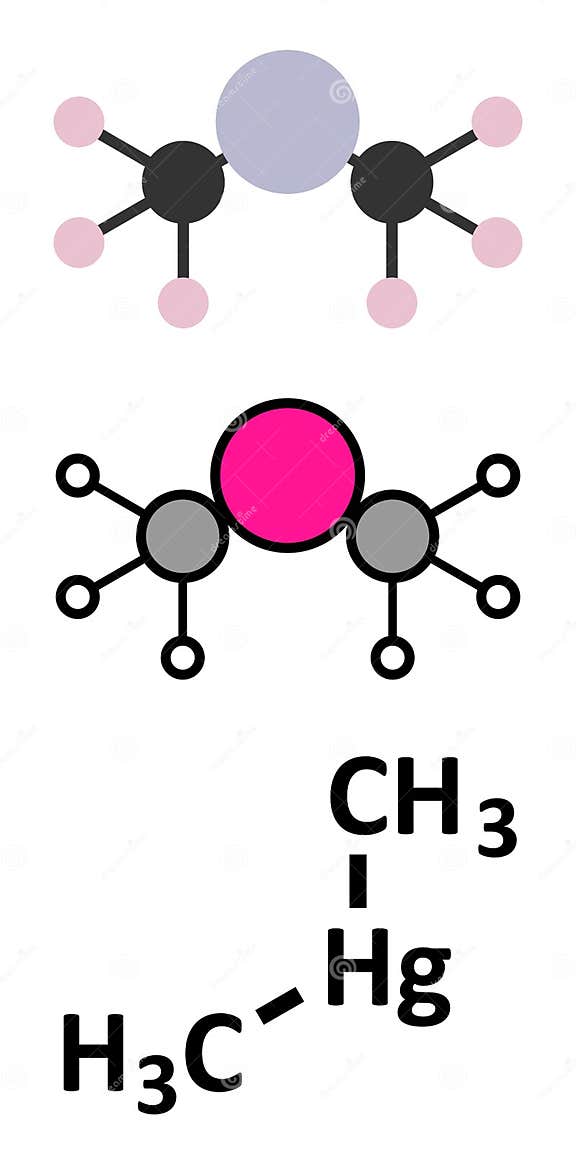 Dimethylmercury (organomercury Compound) Molecule Stock Vector ...