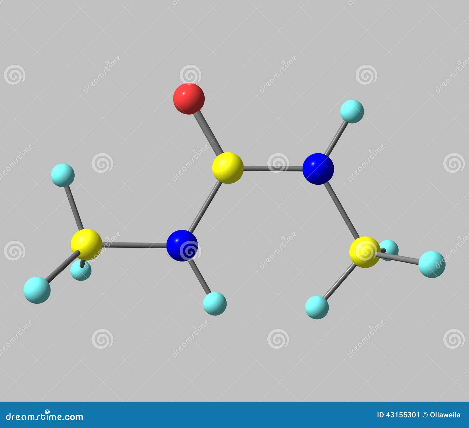 Dimethylurea Molecule Isolated on Gray Stock Illustration ...