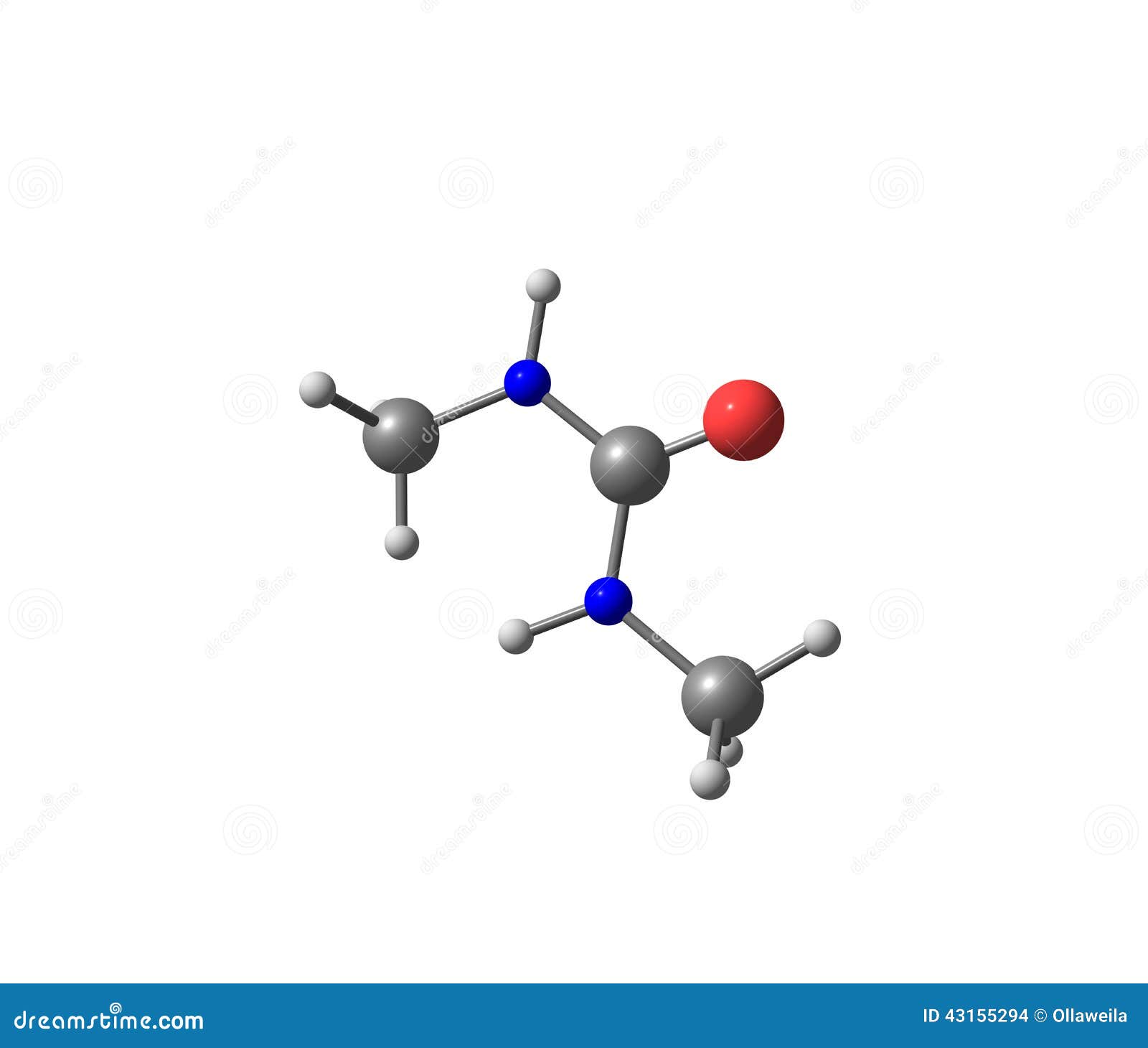 Dimethylurea Molecule Isolated on White Stock Illustration ...