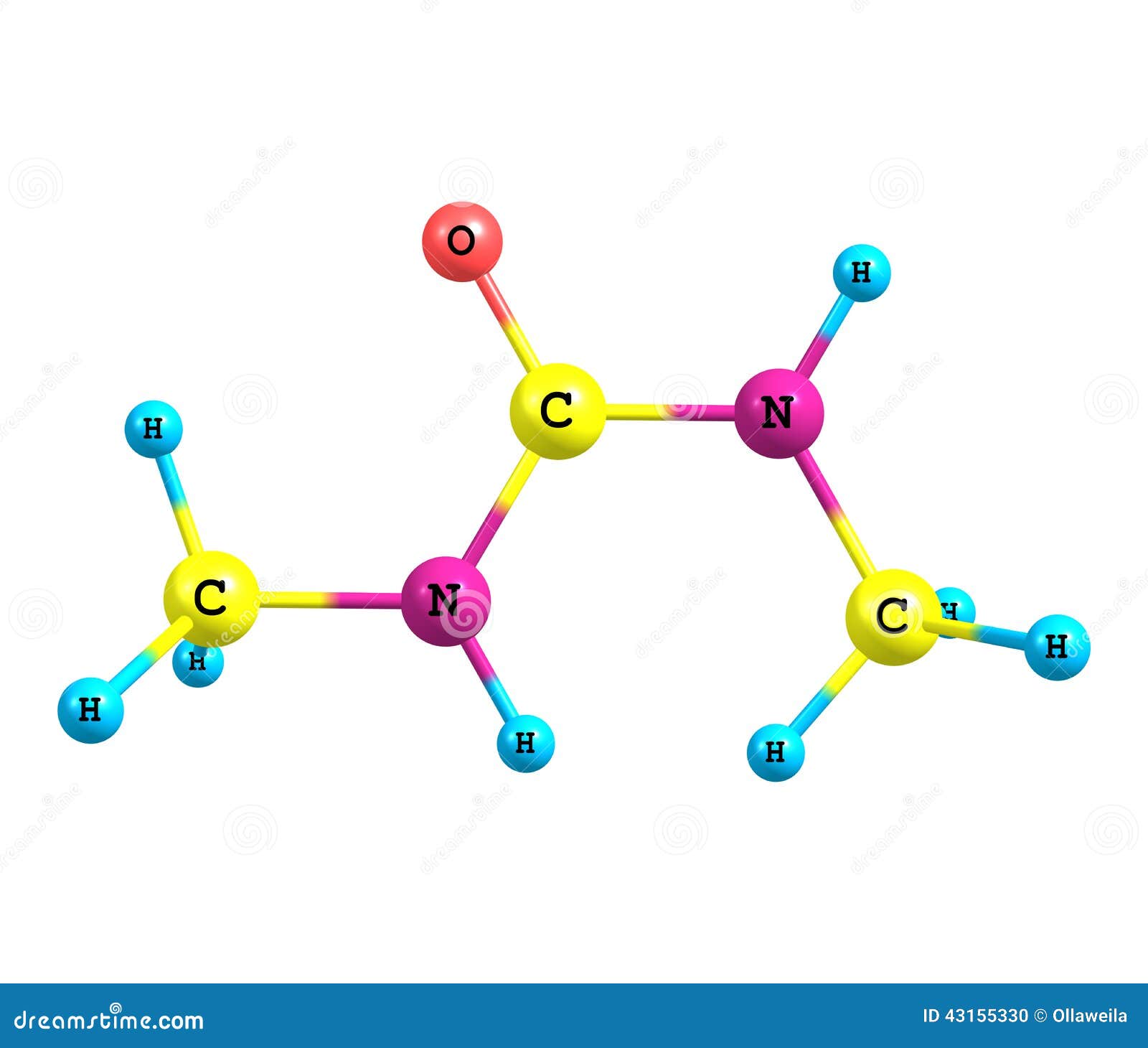 Dimethylurea Molecule Isolated on White Stock Illustration ...