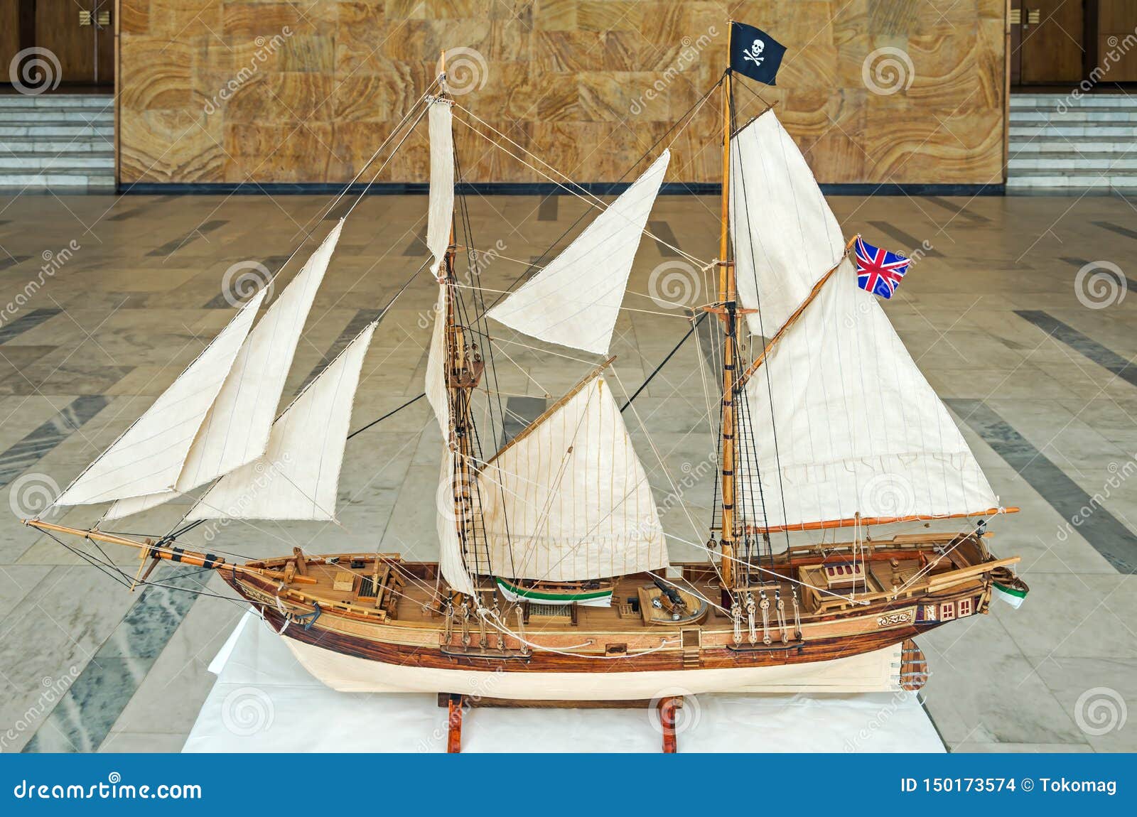 Diminished Sailing Medieval Ship Model Royalty-Free Stock Image ...