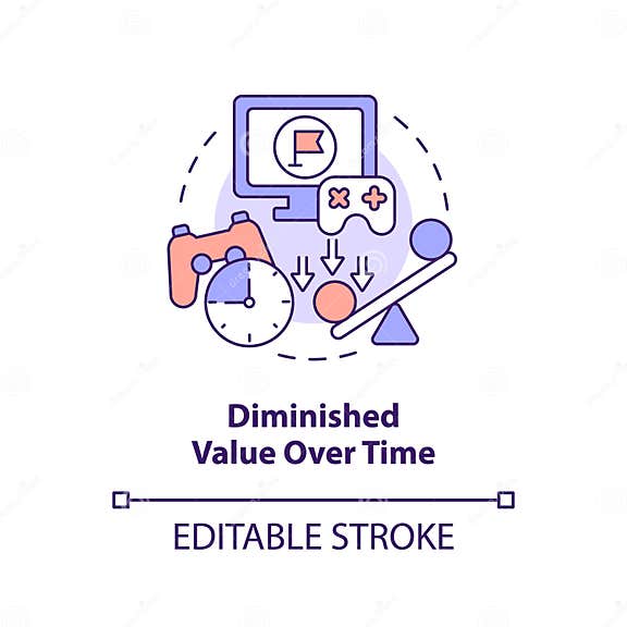 Diminished Value Over Time Concept Icon Stock Vector - Illustration of ...