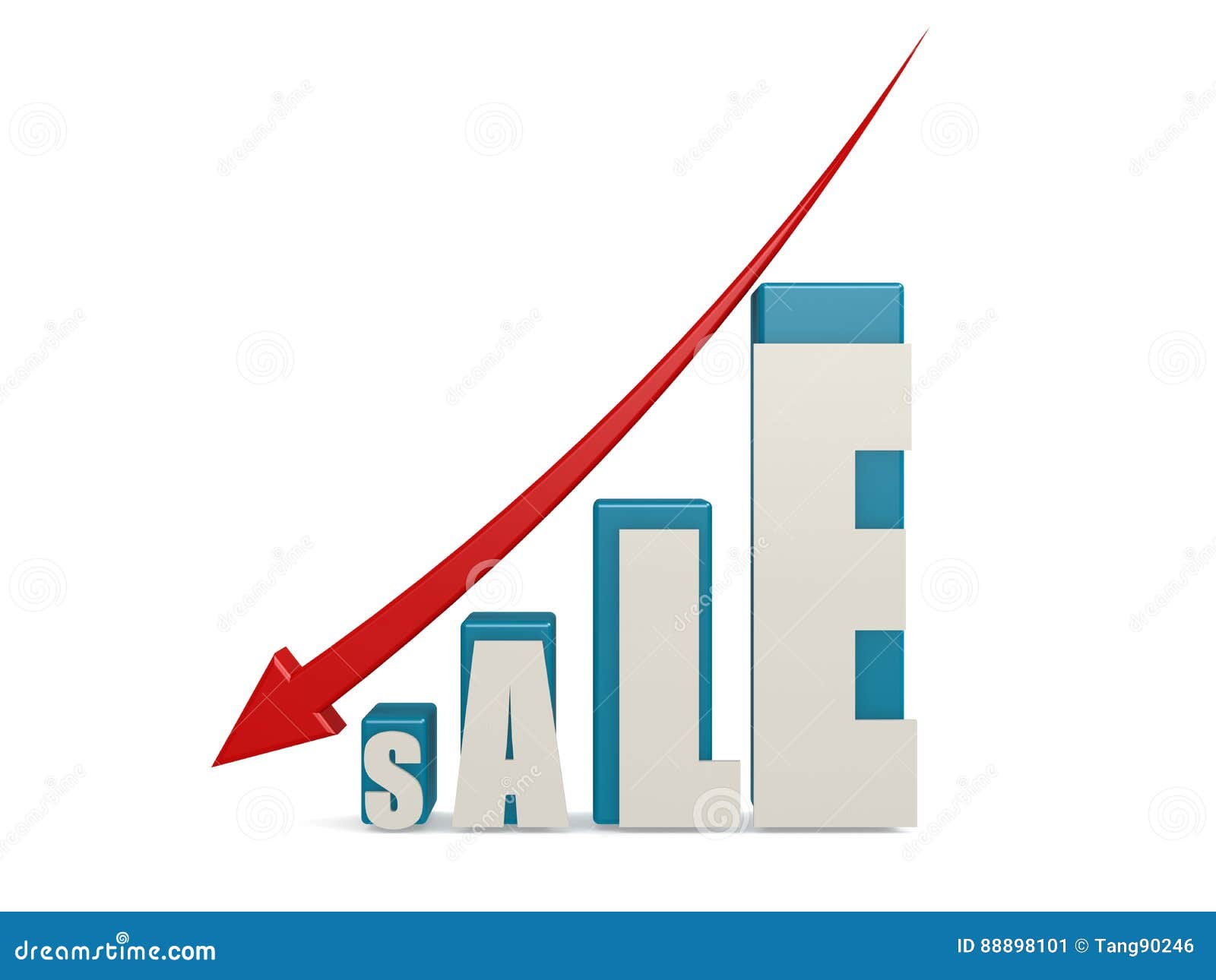 Diminution De Vente Avec La Flèche Rouge Illustration Stock ...