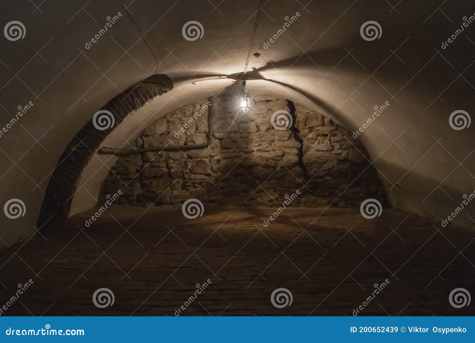 Dimly Lit Abandoned Basement in a Castle Stock Image - Image of ...