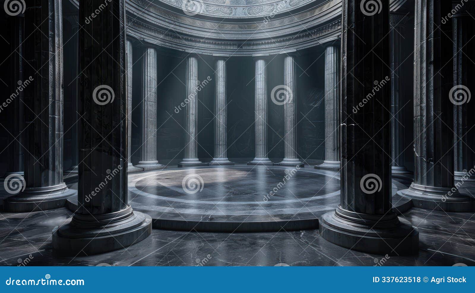 In A Dimly Lit Chamber, The Radiant Gothic Minotaur Stands Stoically ...