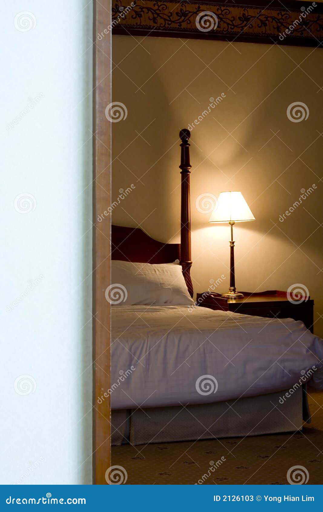 Dimly lit bedroom stock image. Image of contrast, home - 2126103