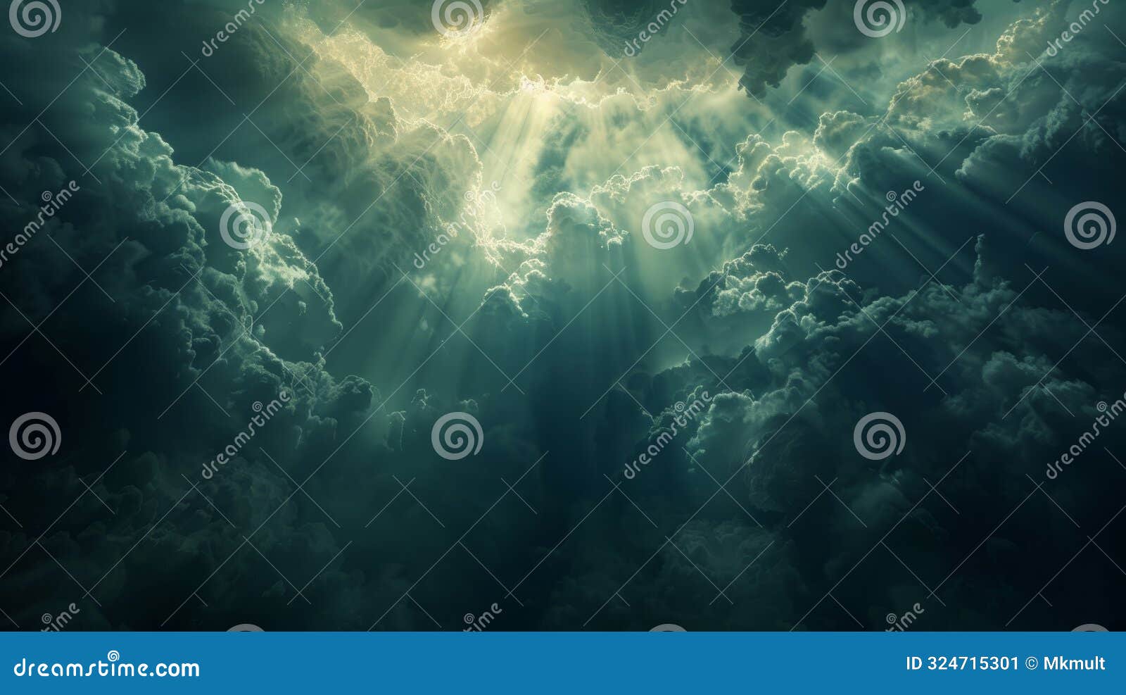 Dimly Lit Clouds with Sunlight Rays Stock Image - Image of sunlight ...
