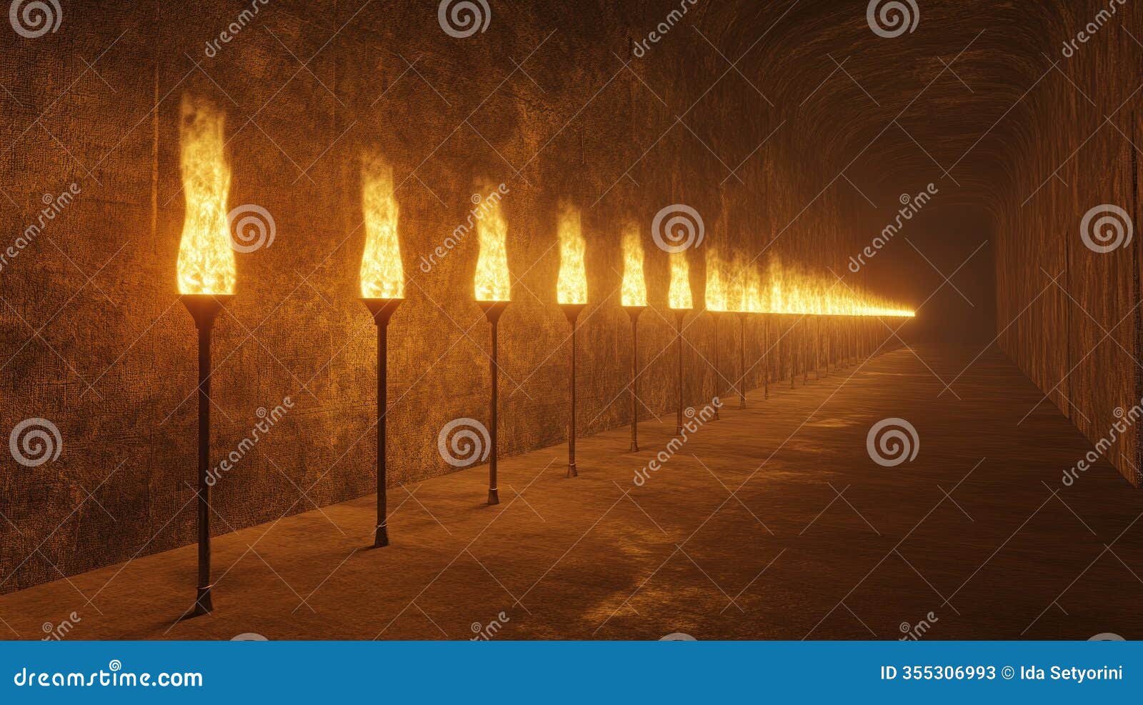 Flaming Torches. Vector Isolated Cartoon Torch With Flame. Burning Fire ...
