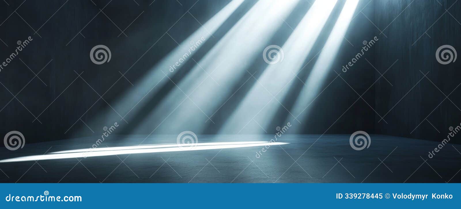 Dimly Lit Empty Room with Light Rays through Window, Minimalist Concept ...