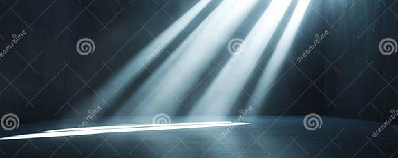 Dimly Lit Empty Room with Light Rays through Window, Minimalist Concept ...