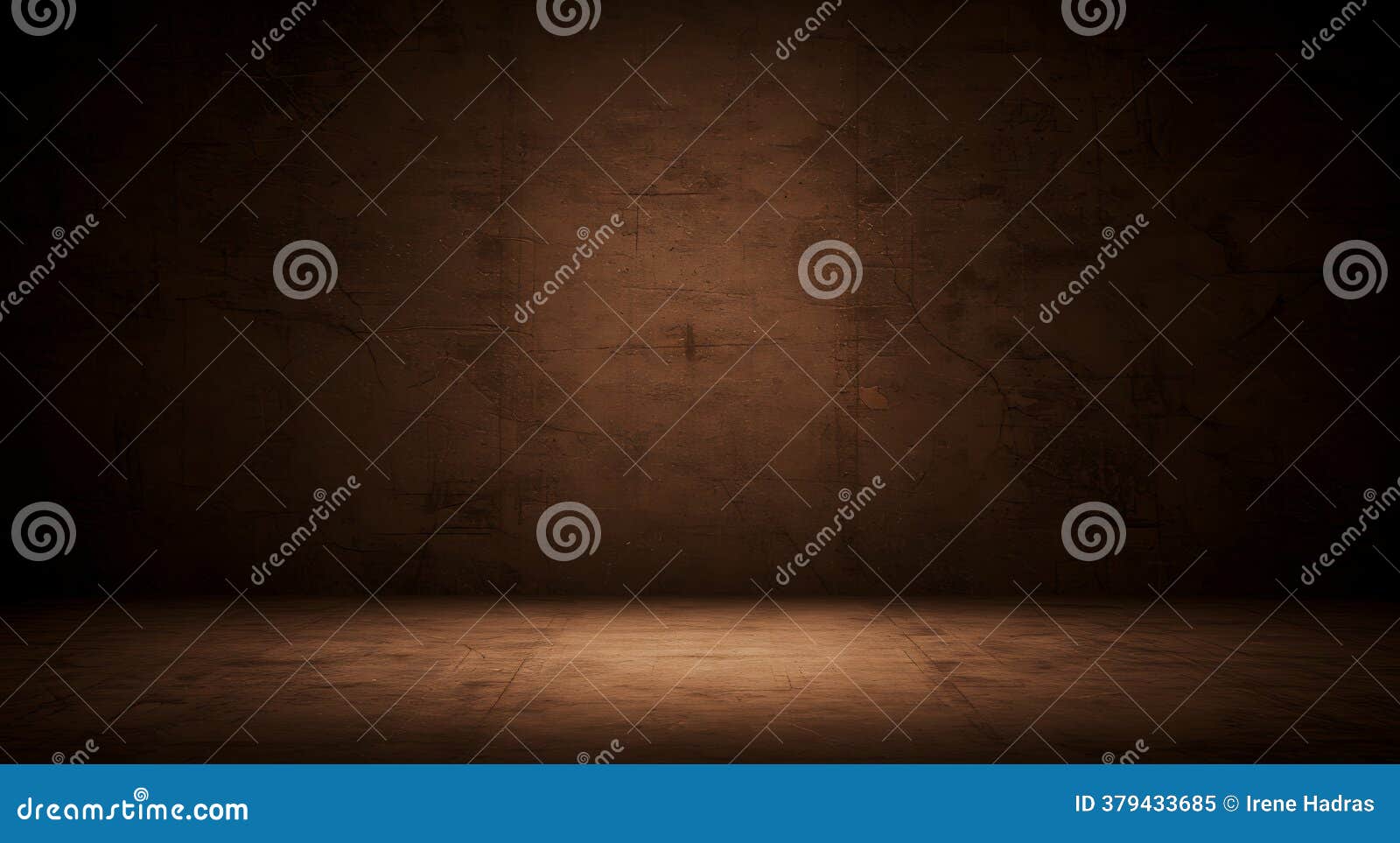 Dimly Lit Empty Stage With Wooden Floor And Spotlights Creating A ...
