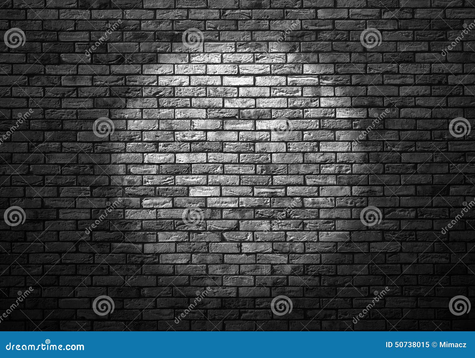 Dimly lit old brick wall stock image. Image of gray, brickwork - 50738015