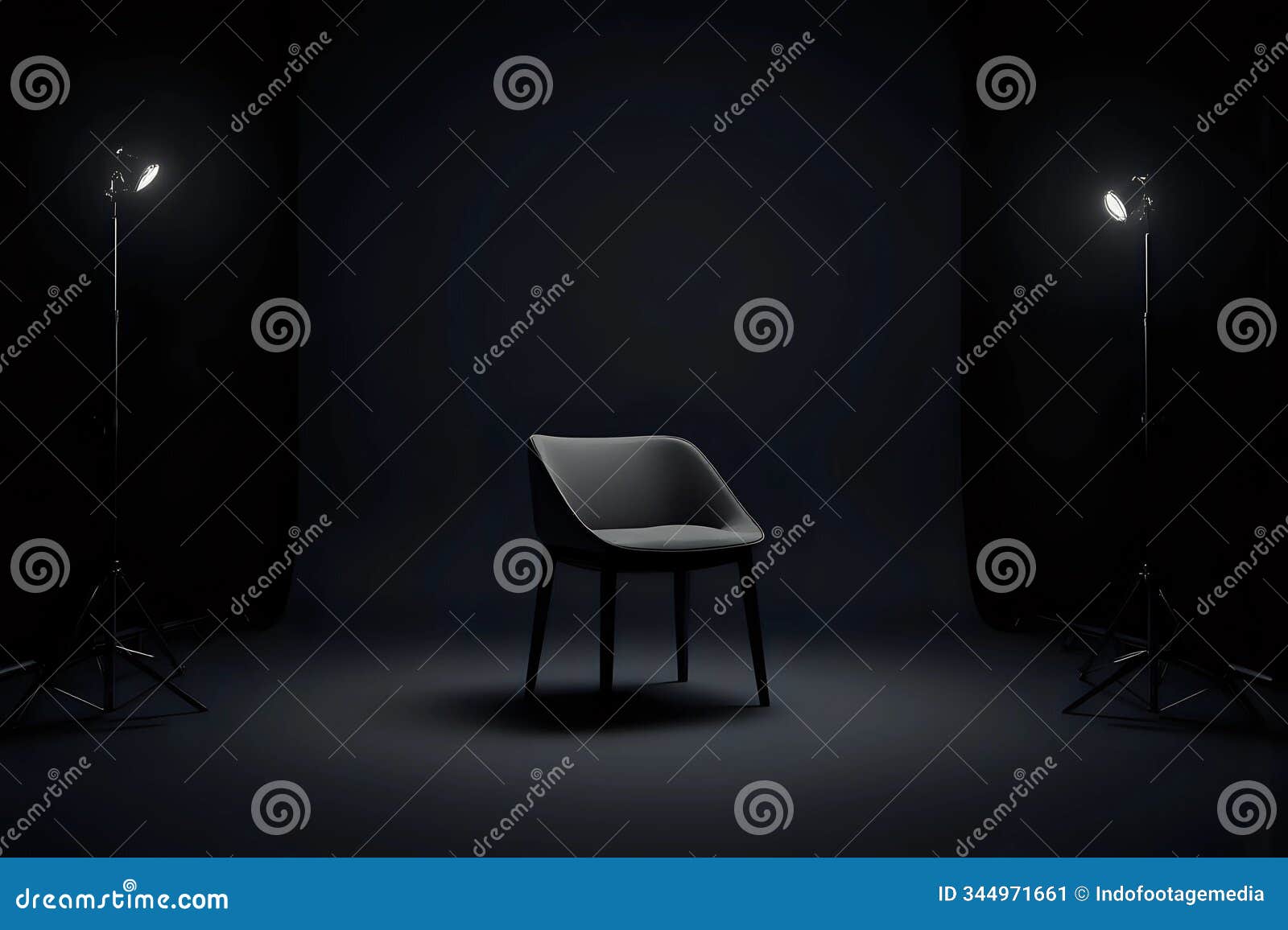 A Dimly Lit Photo Studio Setup with a Dark, Moody Backdrop. a Sleek ...