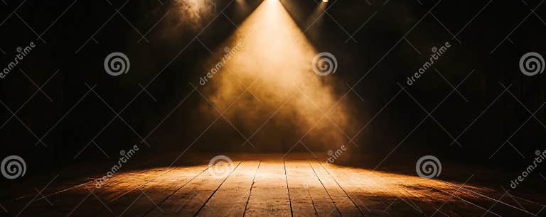 Dimly Lit Stage with Spotlight Creating Dramatic Atmosphere Stock Photo ...