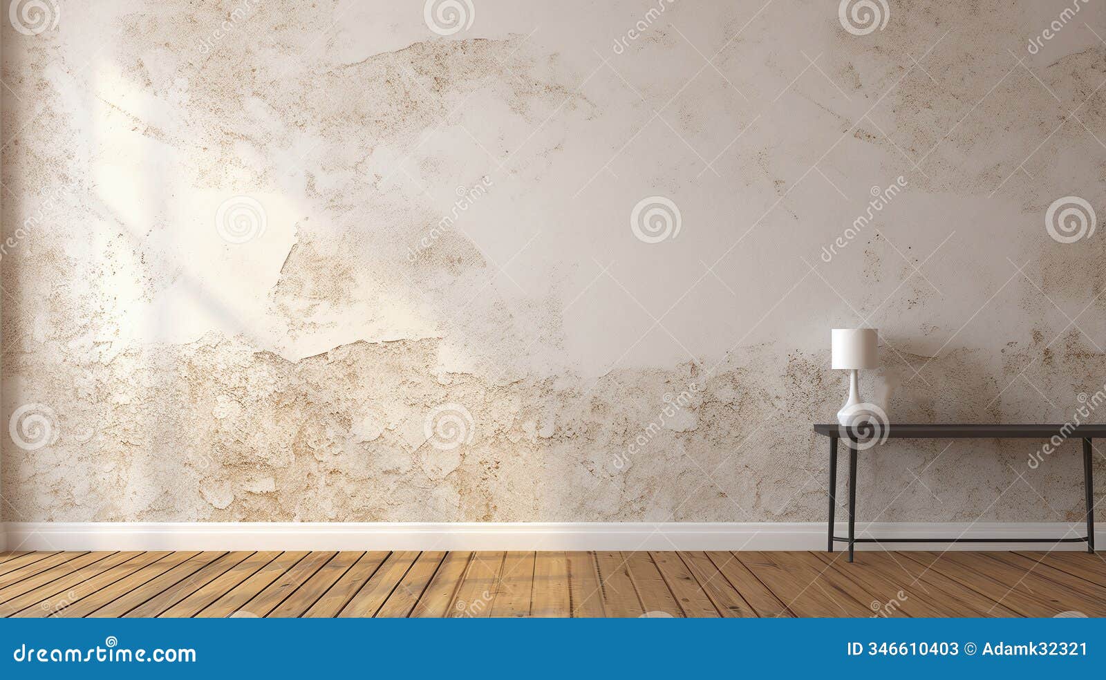 Dimpled And Pitted Plaster Wall With A Lamp On A Table Royalty-Free ...