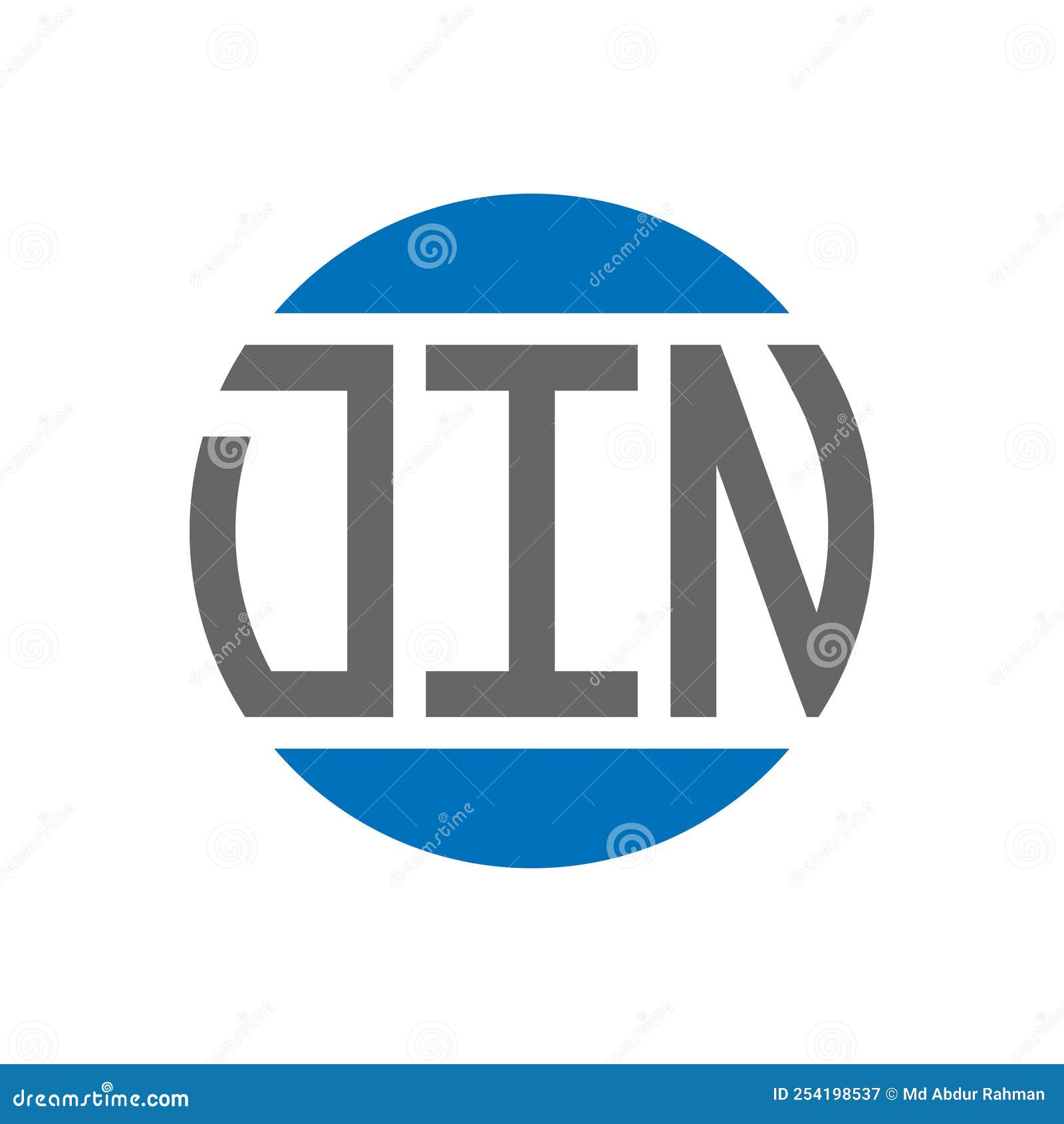 DIN Letter Logo Design on White Background. DIN Creative Initials ...