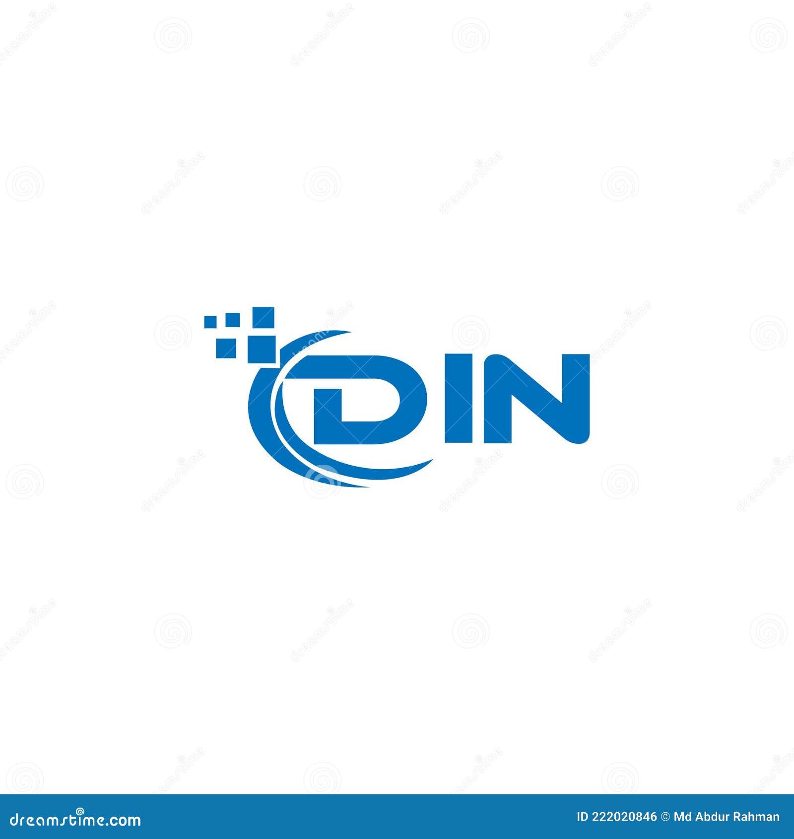 DIN Letter Logo Design on White Background. DIN Creative Initials ...