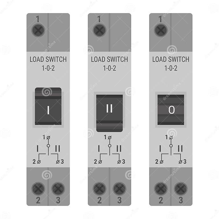 DIN rail mount load switch stock illustration. Illustration of energy - 343099342