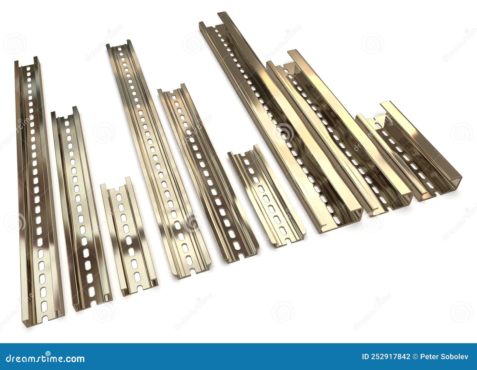 DIN rails stock photo. Image of rail, isolated, standard - 252917842