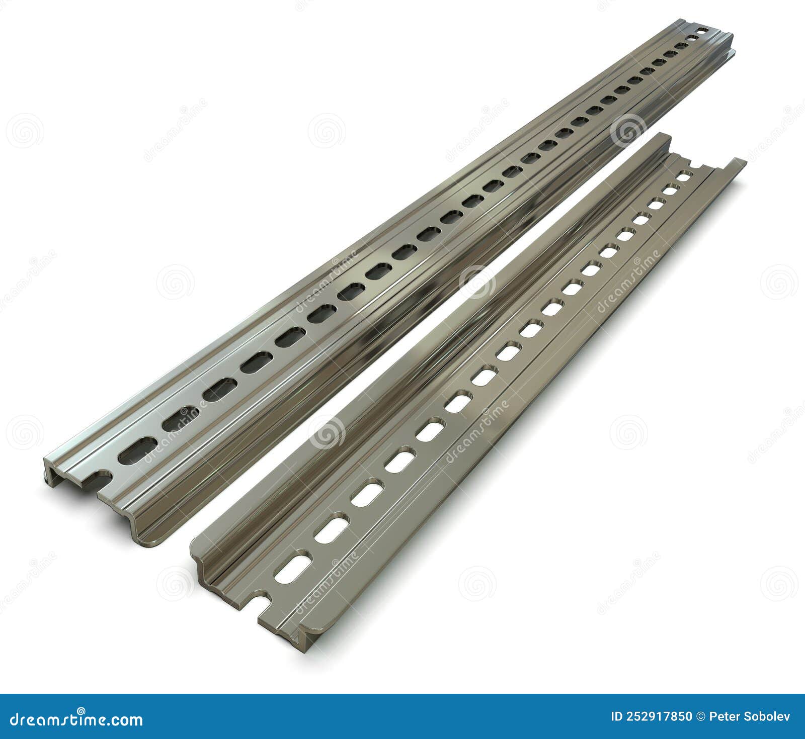 DIN rails stock photo. Image of profile, equipment, perforated - 252917850