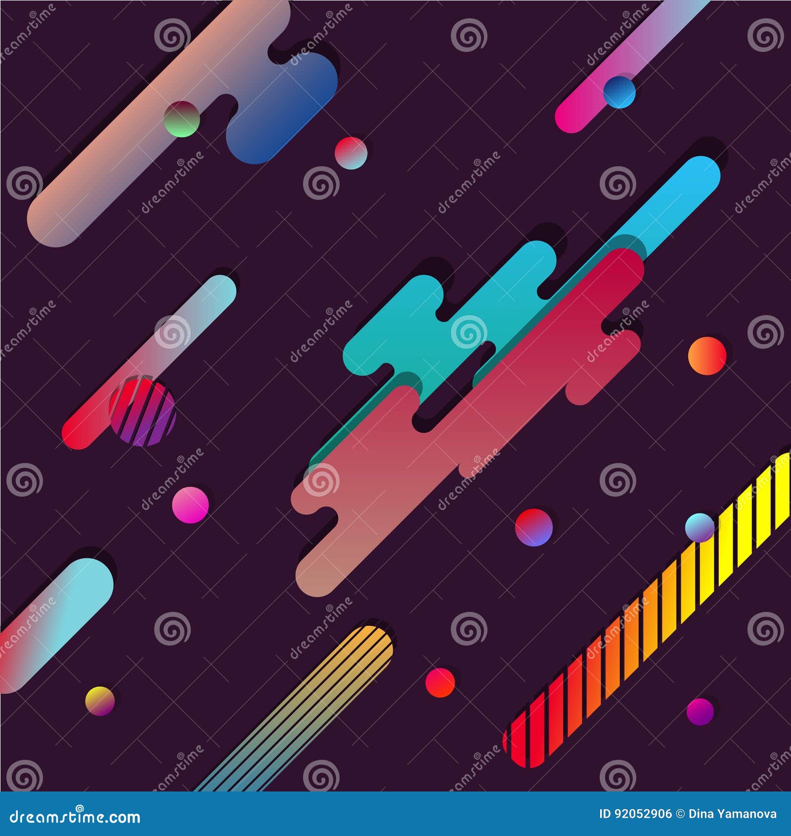 Dinamic Background with Horizontal Multicolored Geometric Paper Shapes ...