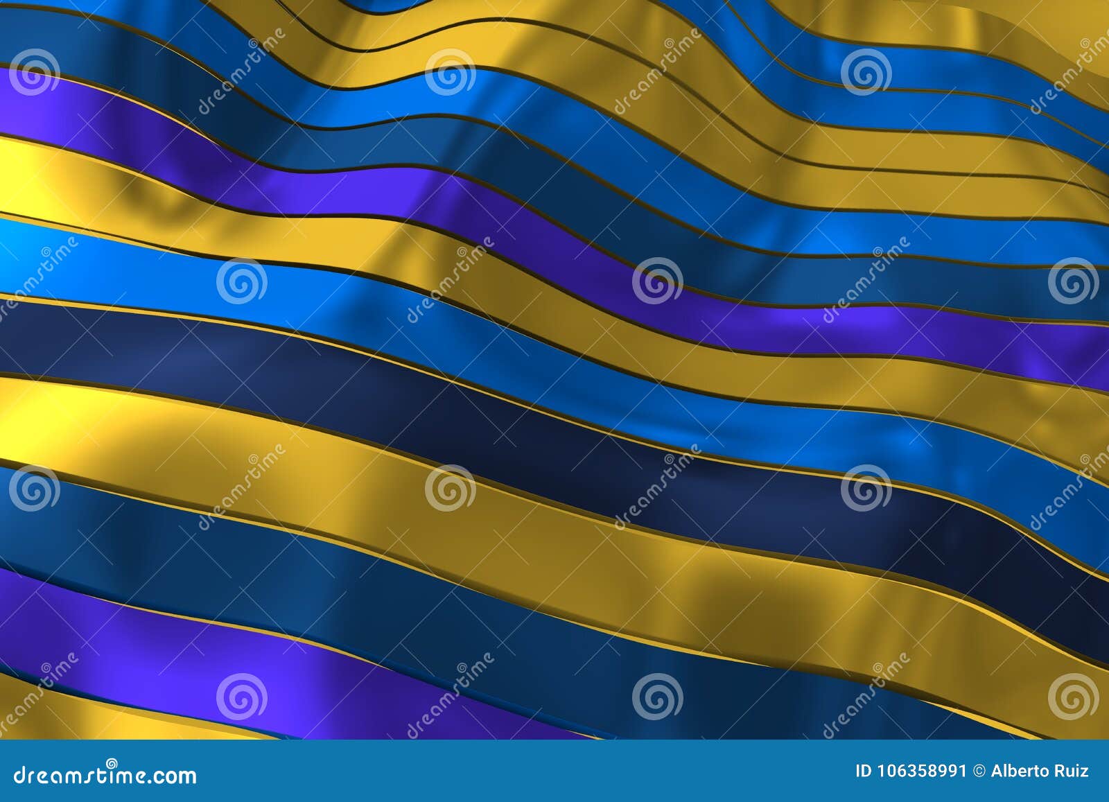 Luxury Flag with Golden Stripes To the Wind Stock Illustration ...