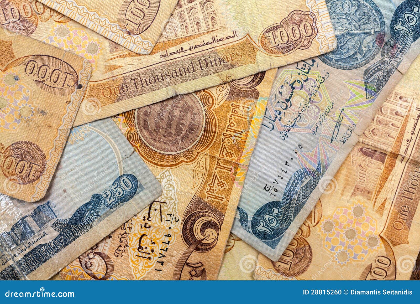 Dinar of Iraq stock photo. Image of notes, foreign, arab - 28815260