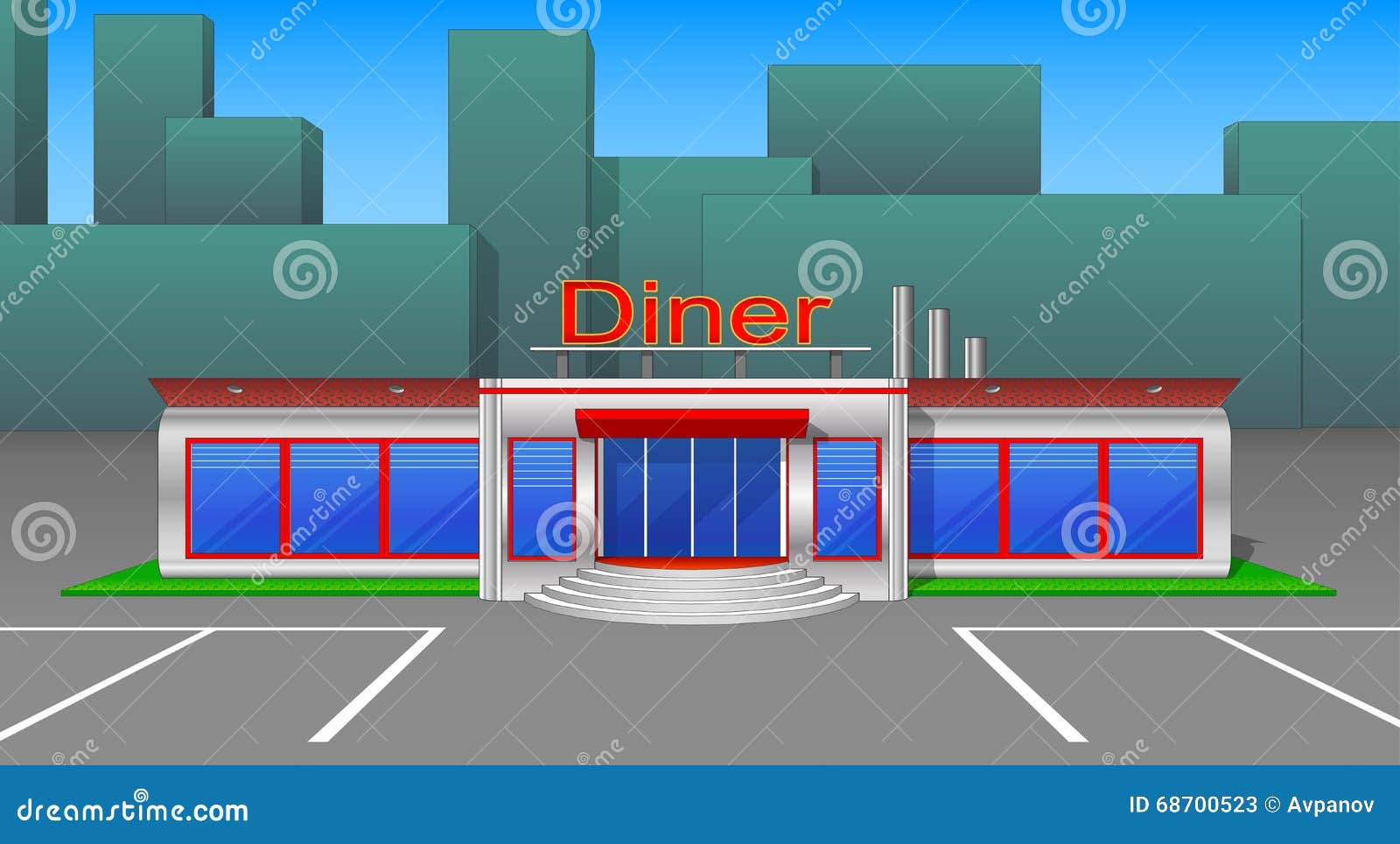 Diner Cafe Icons and Cliparts Front View V3 Stock Vector - Illustration ...